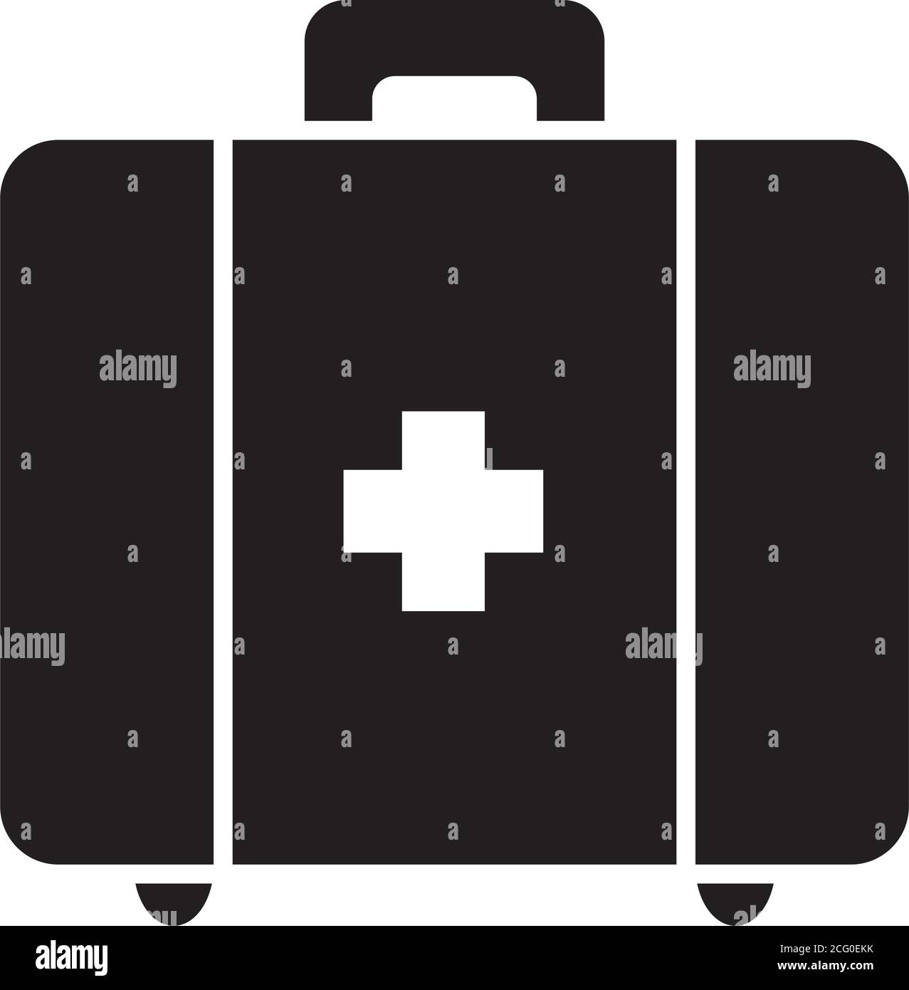 first aid box icon over white background, silhouette style, vector ...