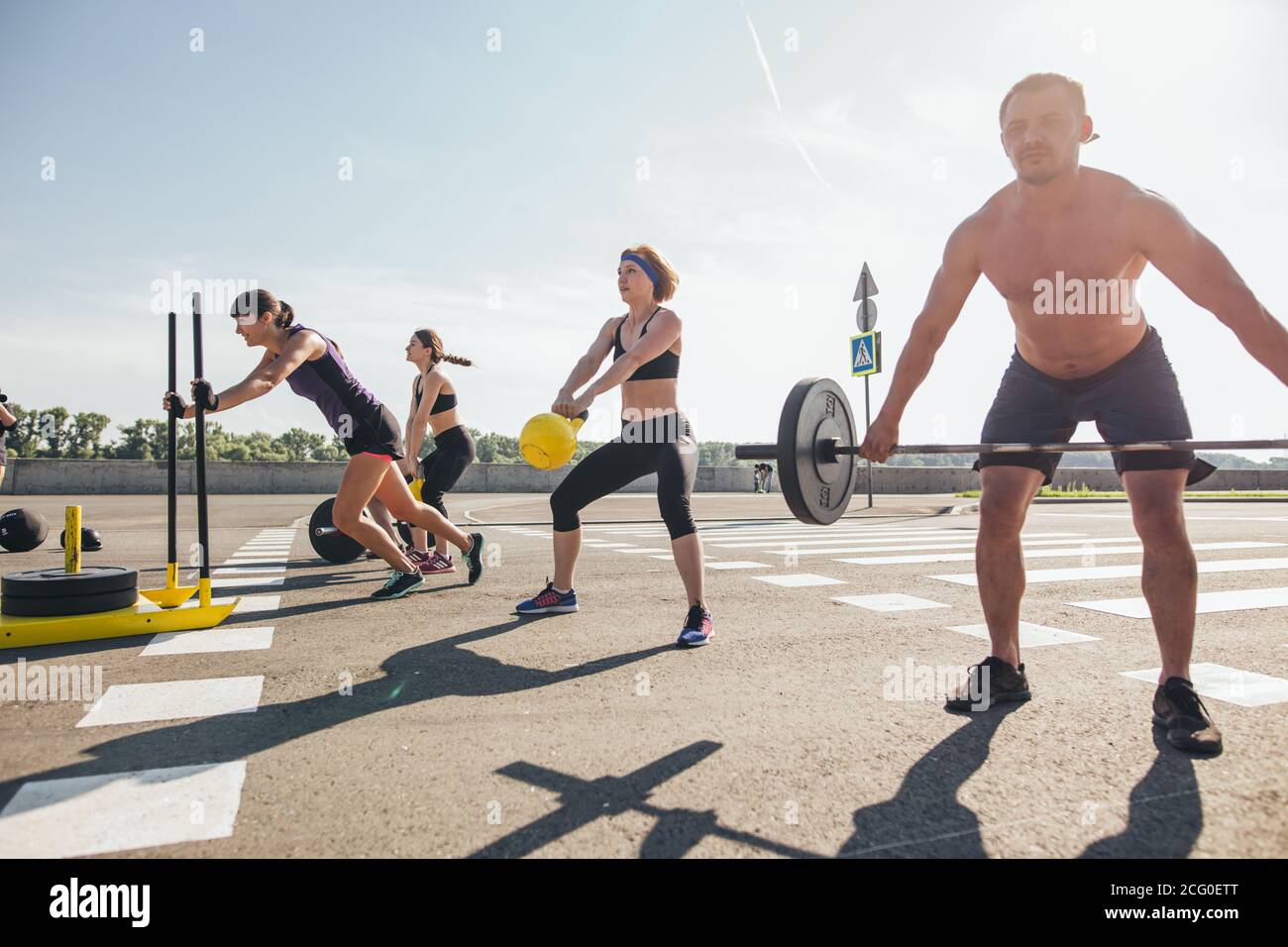 Different exercises hi-res stock photography and images - Alamy