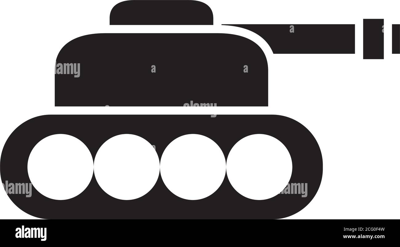 army tank icon over white background, silhouette style, vector ...