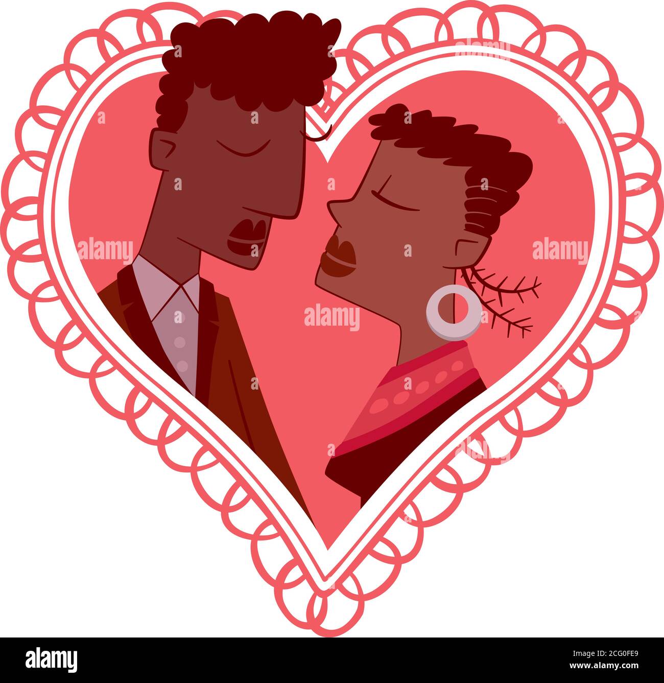 Cute romantic black couple Stock Vector Images - Alamy