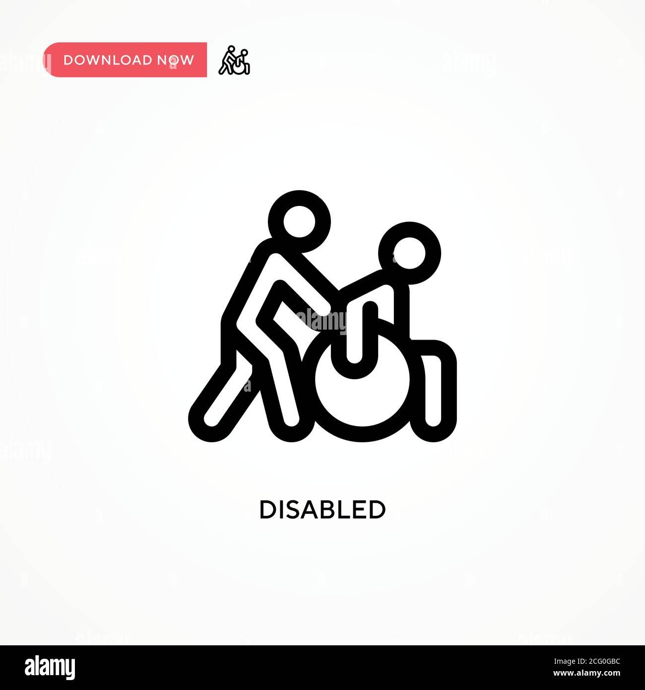 Disabled Simple vector icon. Modern, simple flat vector illustration ...