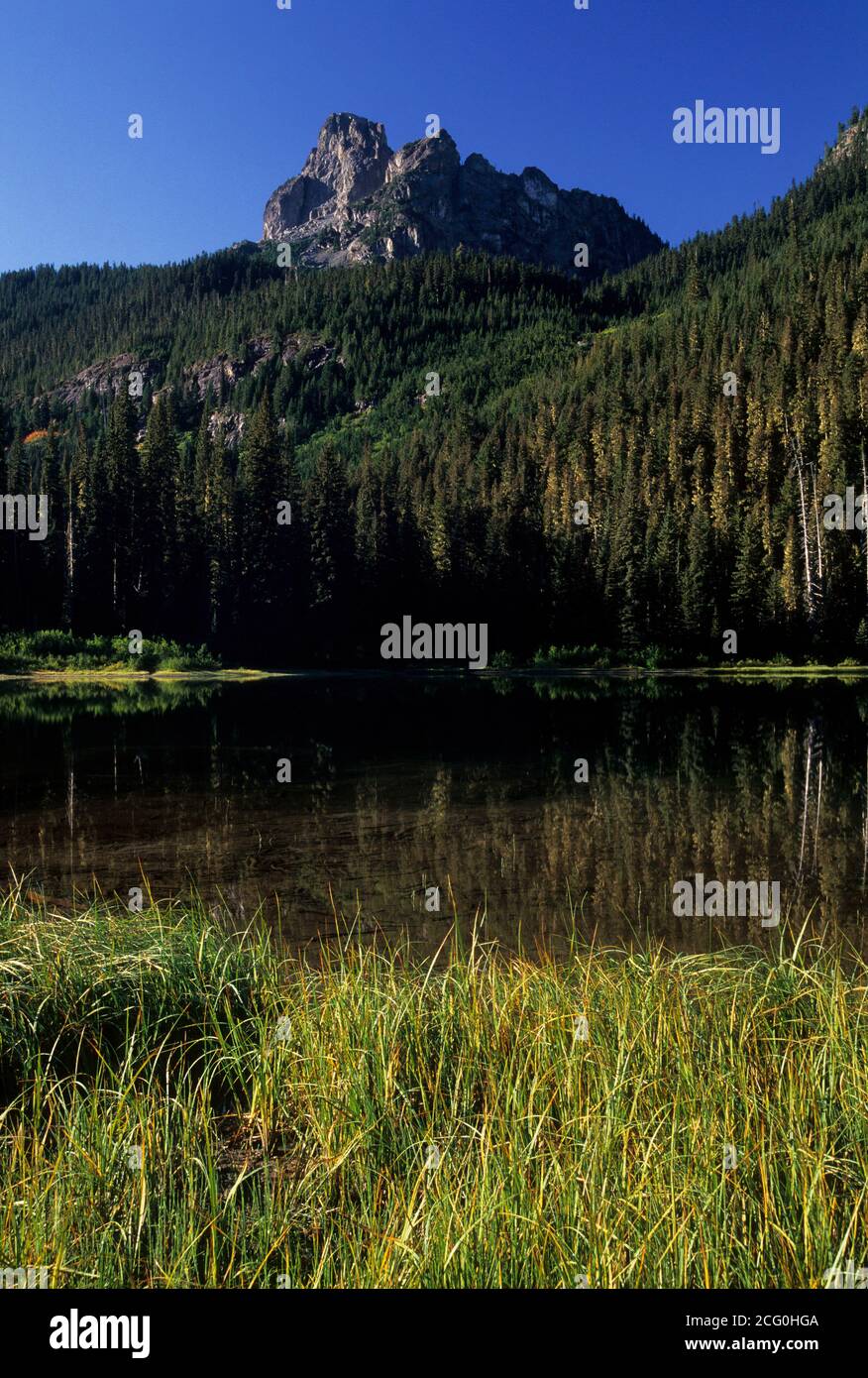 Cathedral Rock with Hyas Lake, Alpine Lakes Wilderness, Wenatchee ...