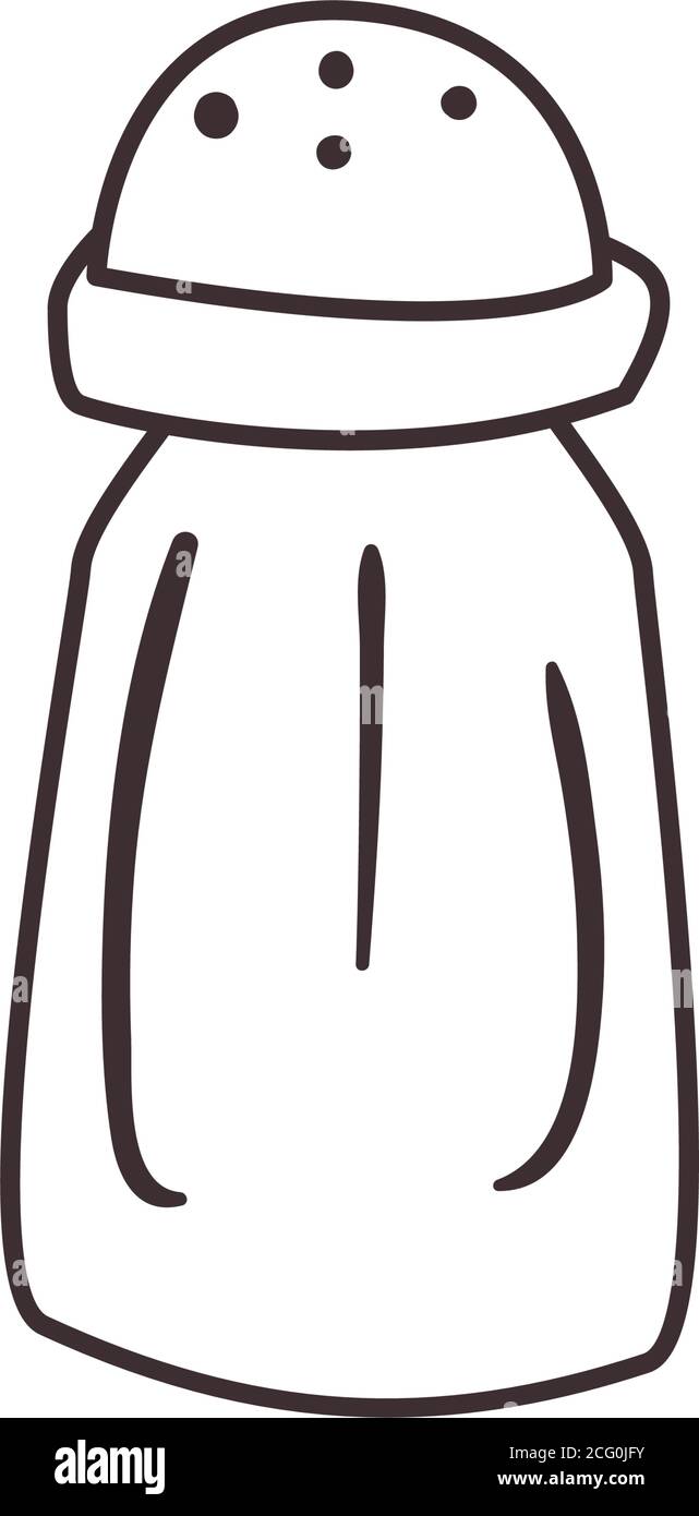 salt shaker free form line style icon design, Cook kitchen eat and food ...