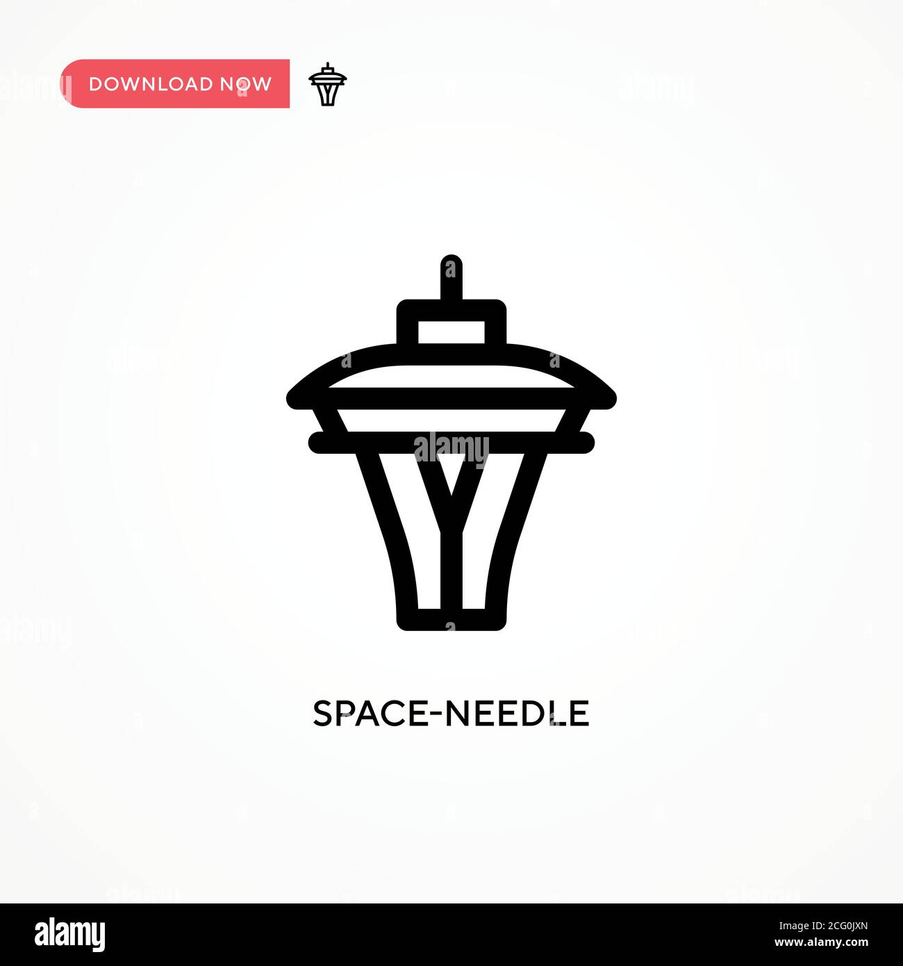 Space-needle Simple vector icon. Modern, simple flat vector illustration for web site or mobile ...