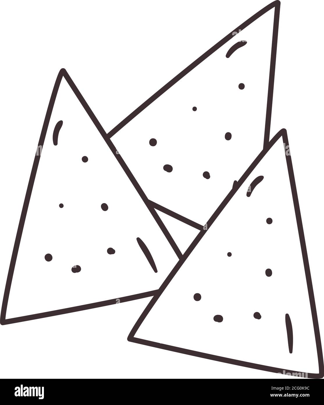 Mexican nachos free form line style icon design, Mexico culture tourism ...