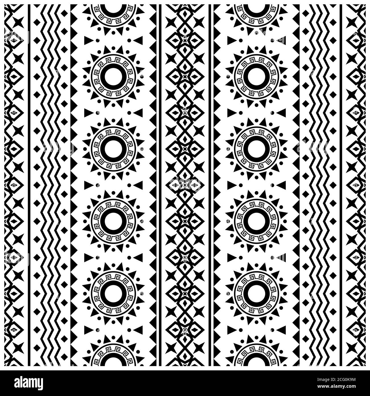 Seamless Etnic Pattern in black and white color. BW Aztec Tribal Aztec ...