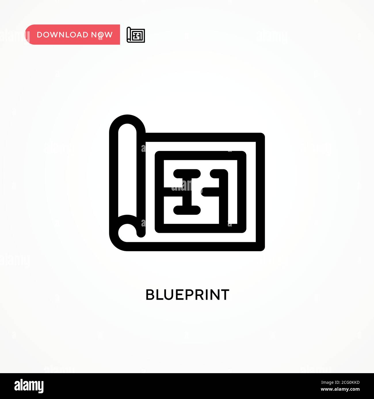 Blueprint Simple vector icon. Modern, simple flat vector illustration ...