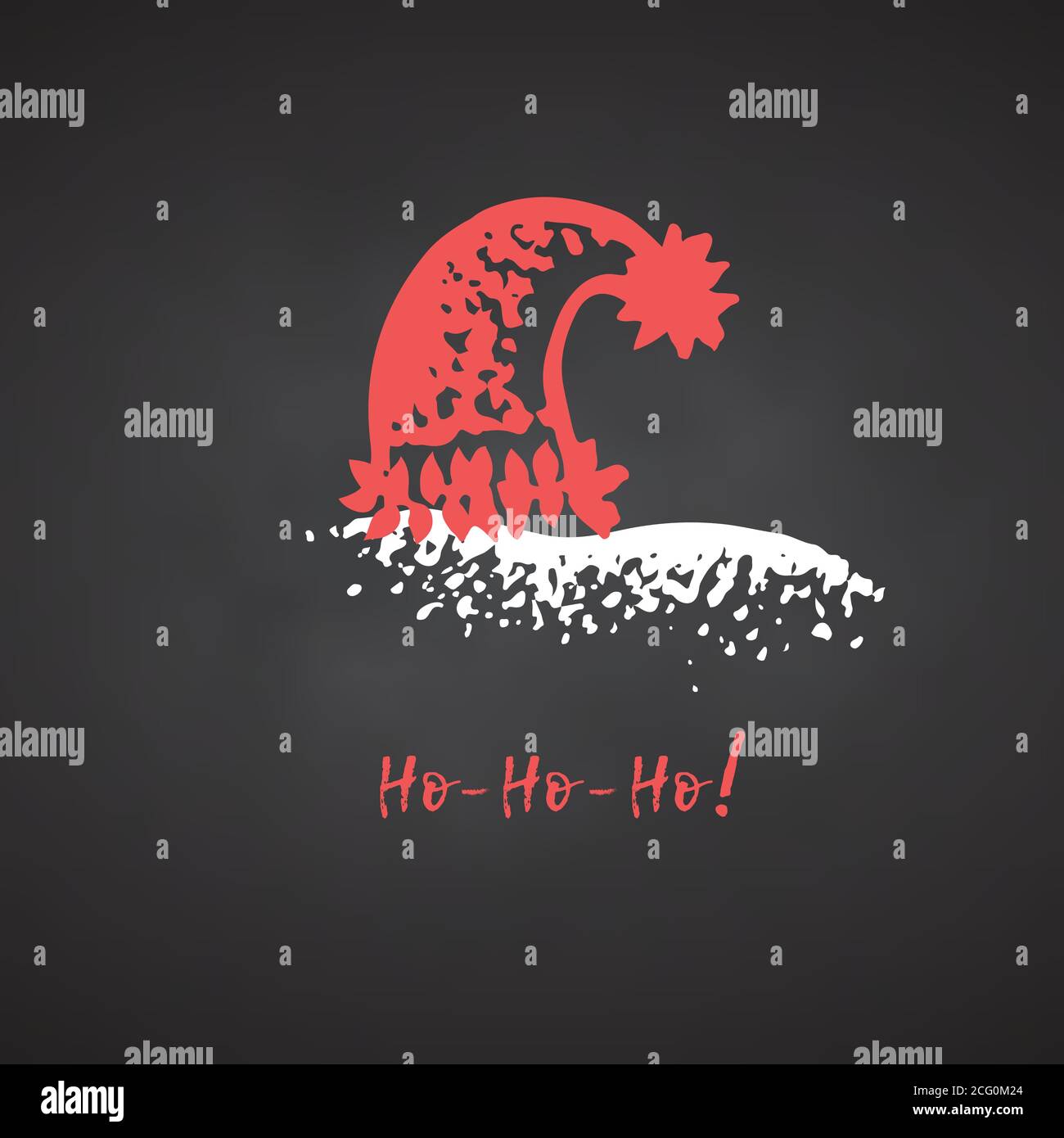 Santa hat black background Stock Vector Images - Alamy
