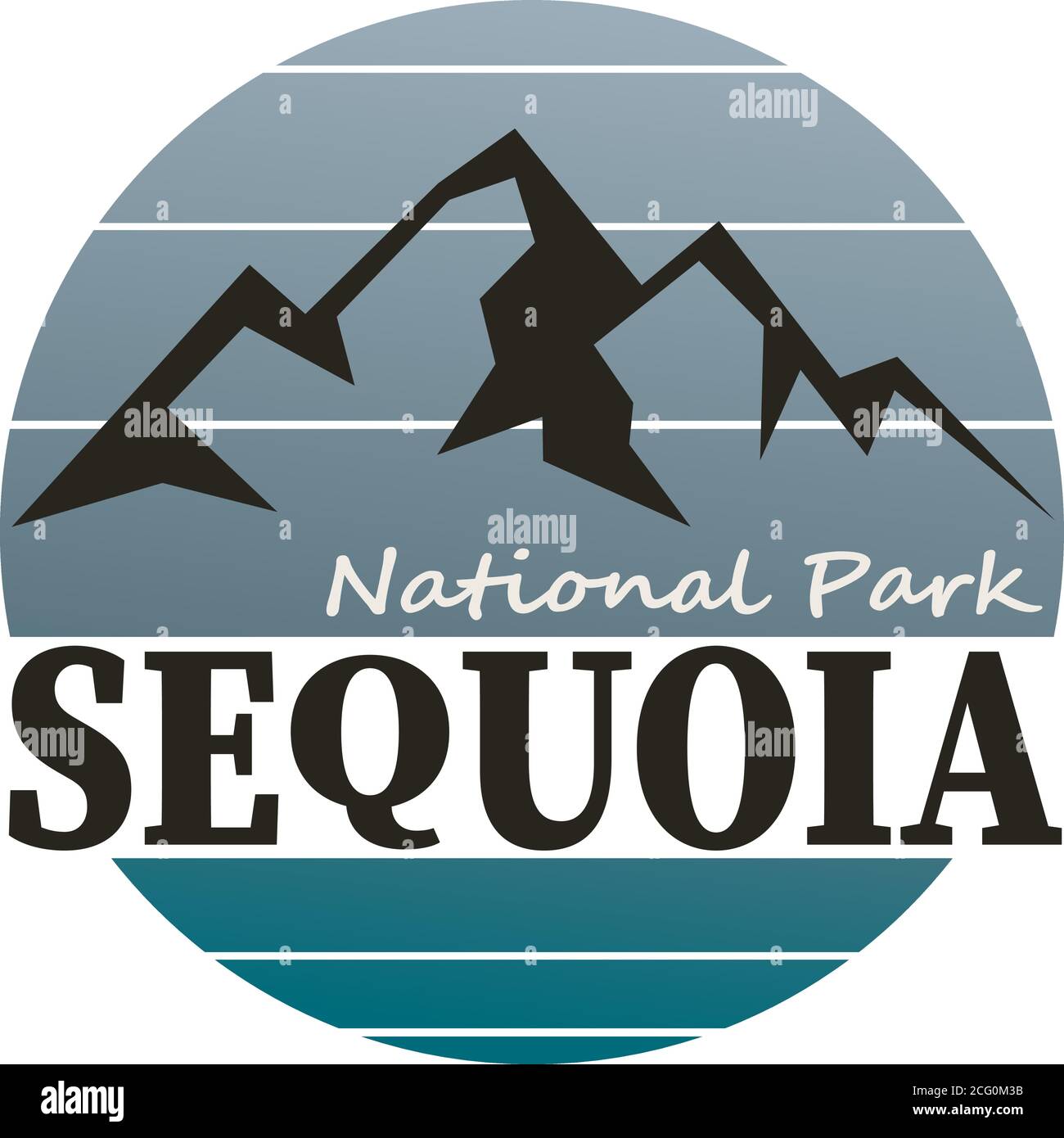 Modern mountain sequoia logo. Vector illustration. on white Stock ...