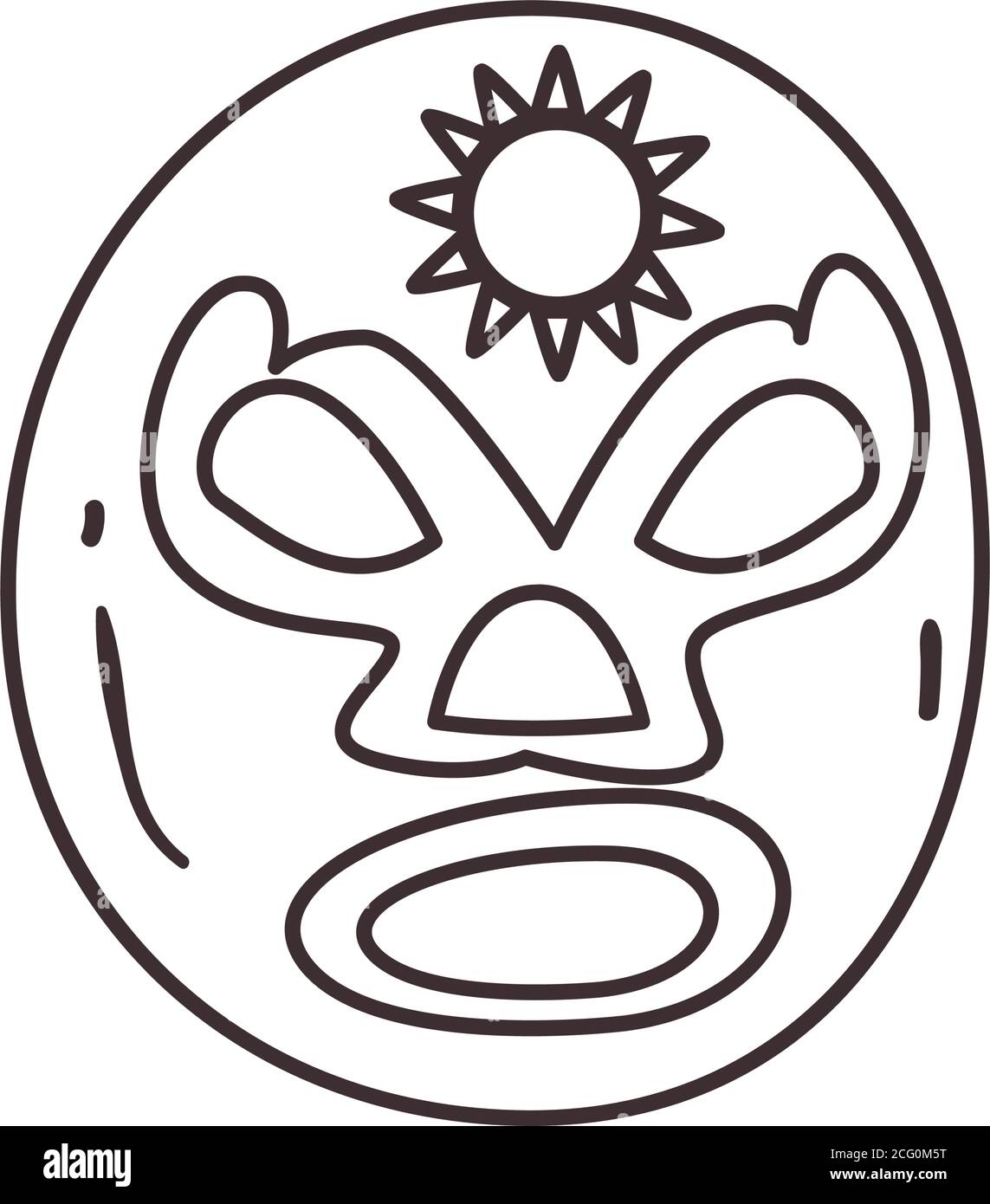 Mexican fighter mask free form line style icon design, Mexico culture ...