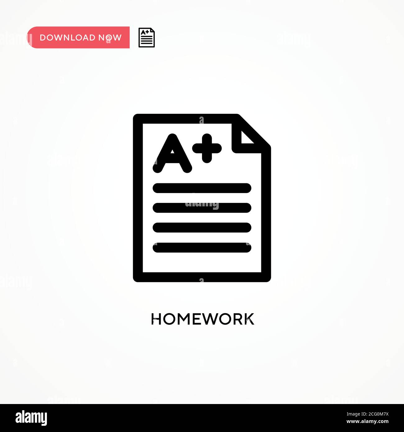 Homework Simple vector icon. Modern, simple flat vector illustration ...
