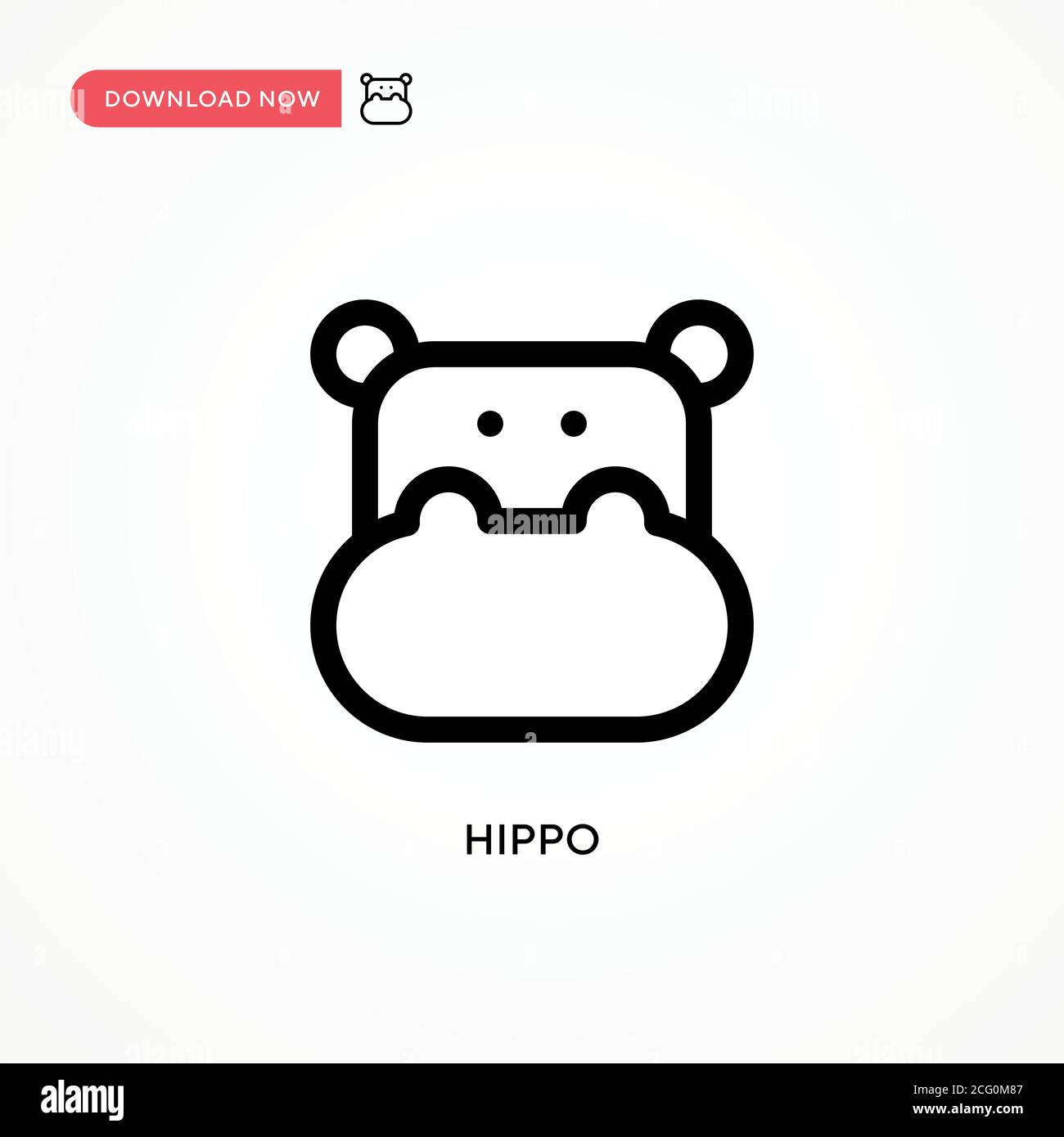 Hippo Simple vector icon. Modern, simple flat vector illustration for ...
