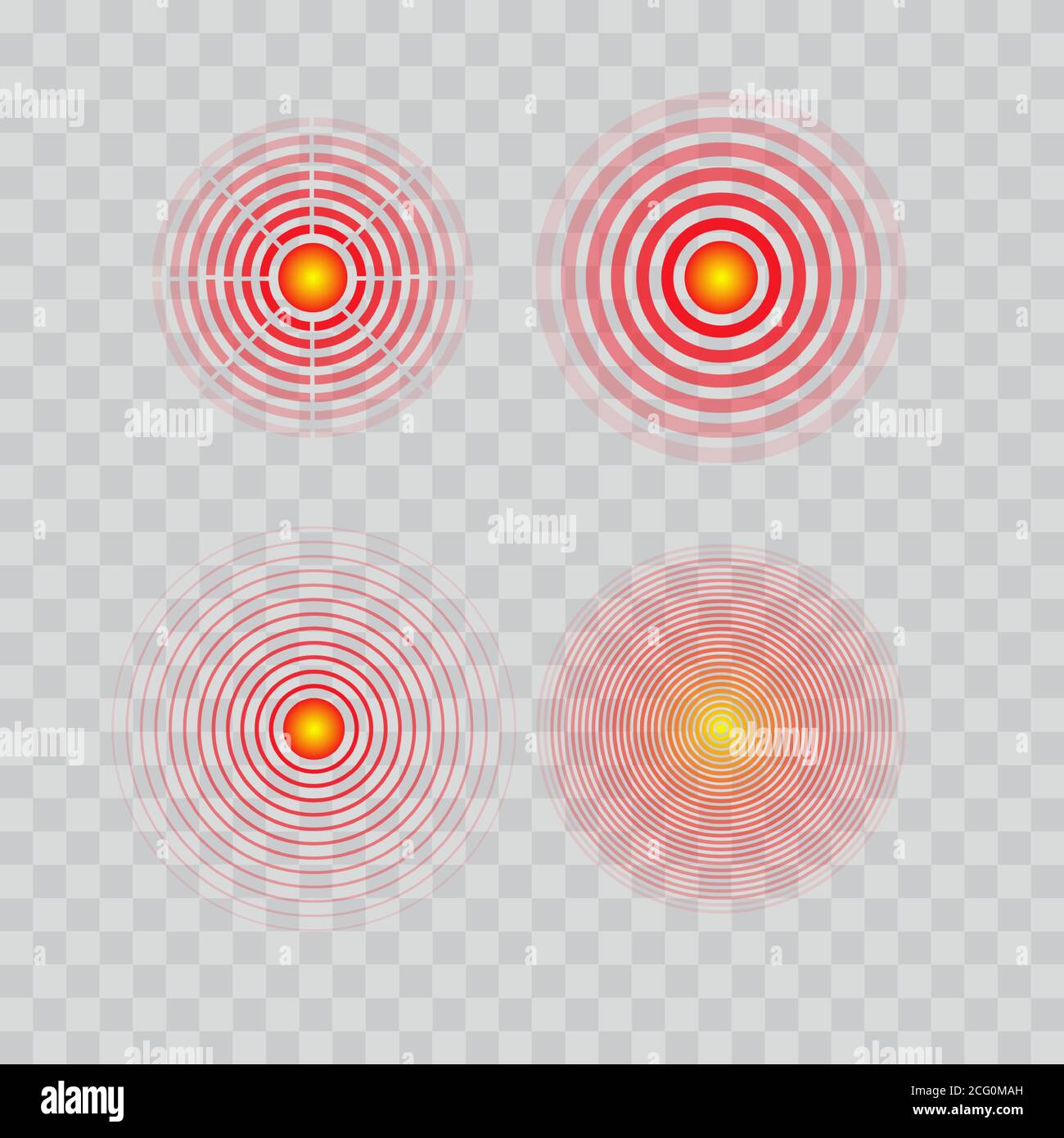 Pain circle symbol. Red pain icon for muscular pain or headache ...
