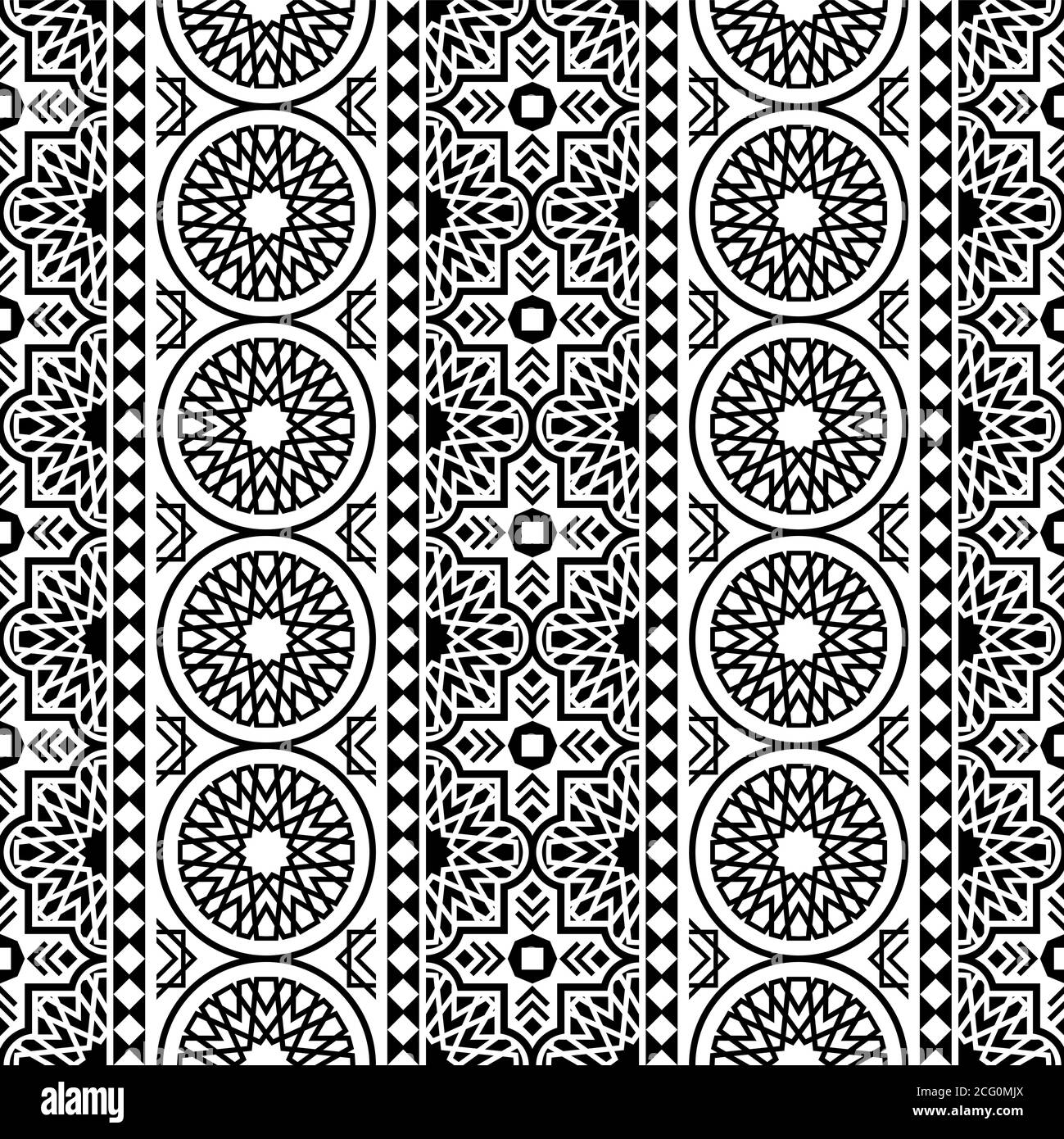 ethnic seamless pattern texture aztec design vector in black white ...