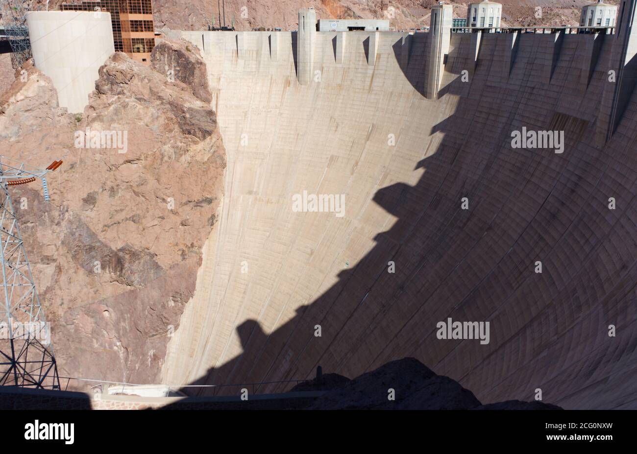 Hoover Dam, Black Canyon, Colorado River. Human construction ...