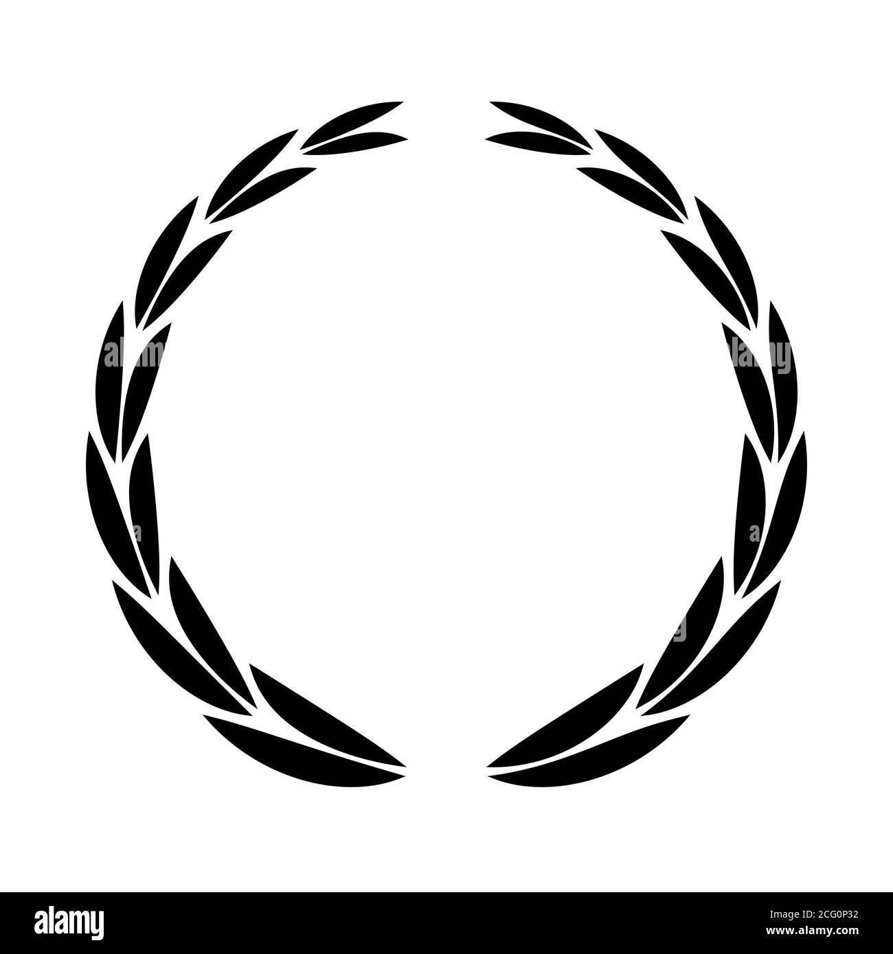 Black wreath icon. Round leaves frame vector illustration Stock Vector ...