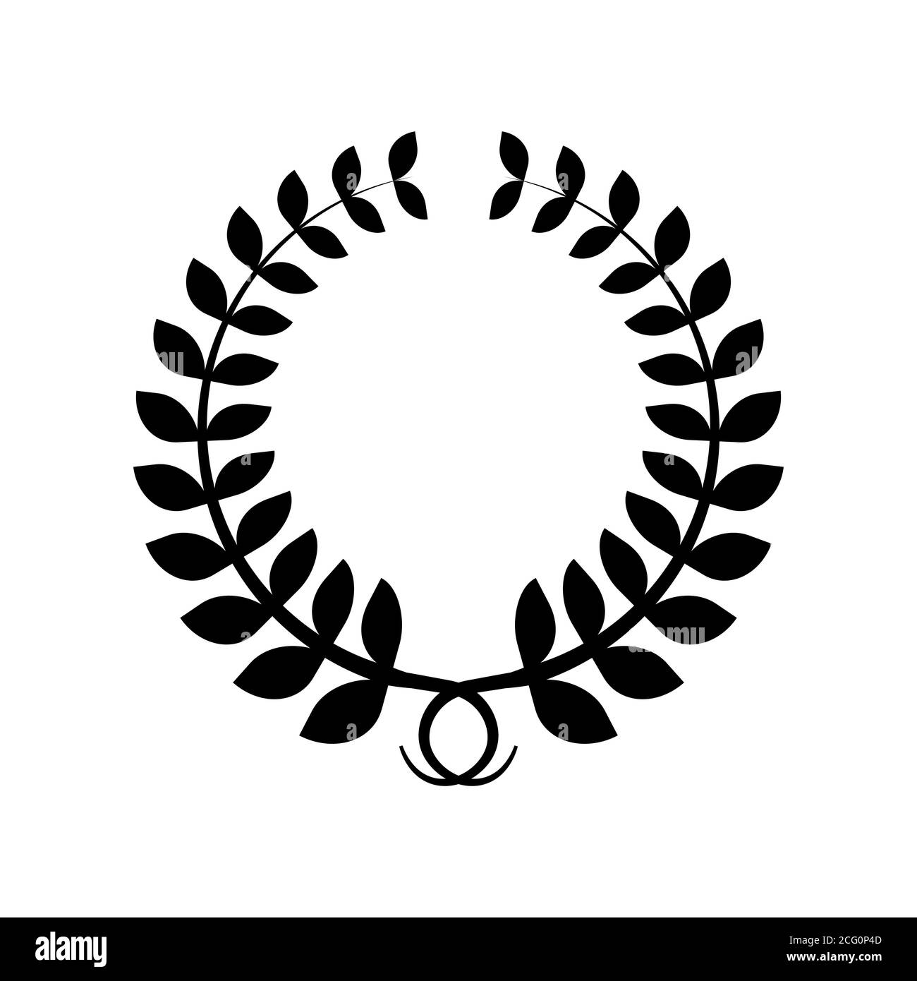 Black wreath icon. Round leaves frame vector illustration Stock Vector ...