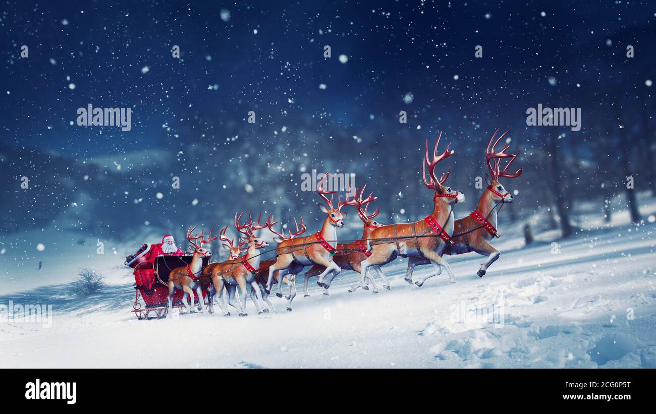 Santa sleigh sky hi-res stock photography and images - Alamy