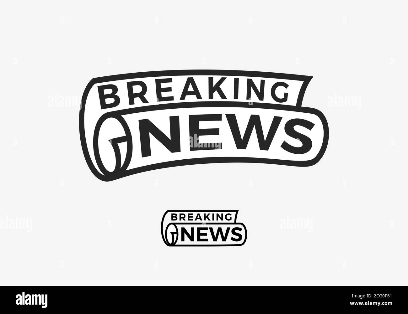Newspaper roll line icon, Folded document logo, breaking news app ...