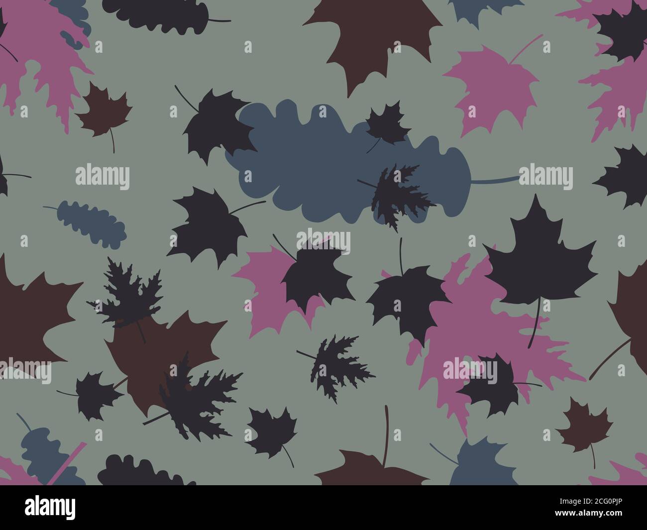 Autumn leaves seamless pattern. Falling leaves, leaf fall. Oak and ...