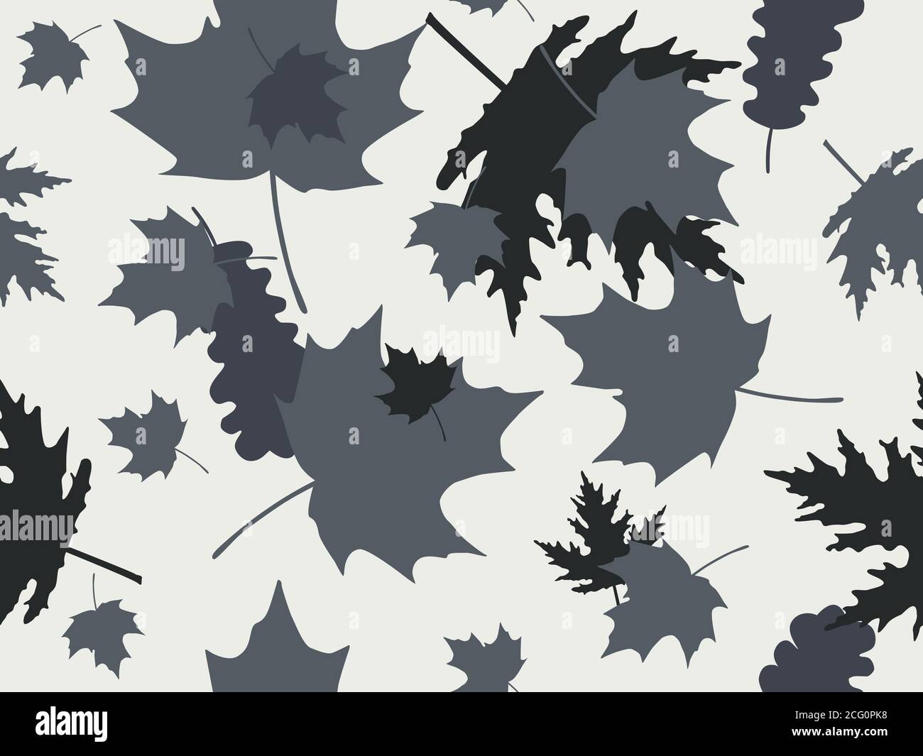 Autumn leaves seamless pattern. Falling leaves, leaf fall. Oak and ...
