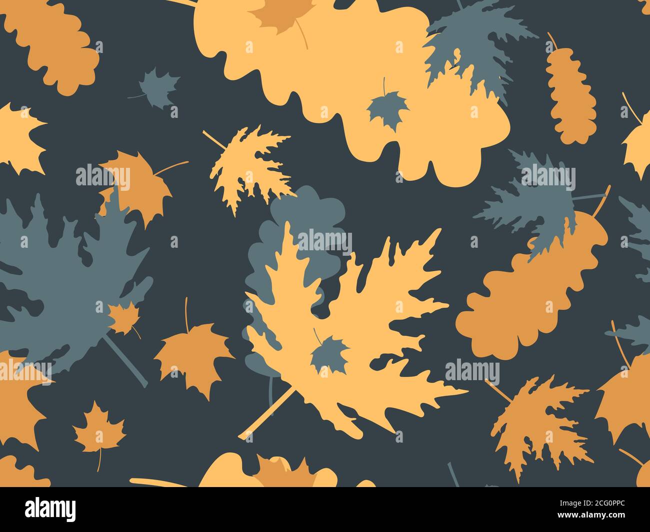 Autumn leaves seamless pattern. Falling leaves, leaf fall. Oak and ...