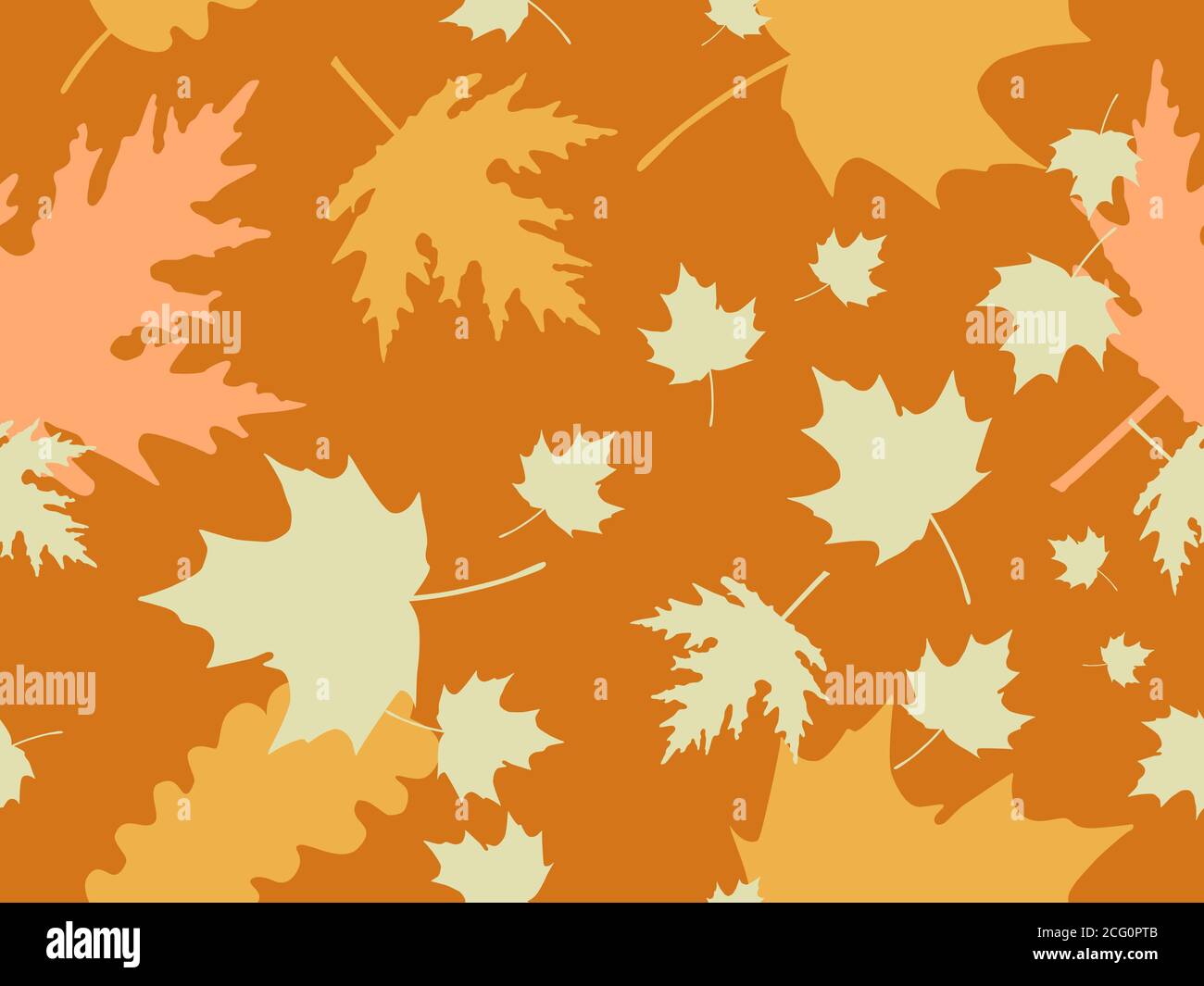 Autumn leaves seamless pattern. Falling leaves, leaf fall. Oak and ...
