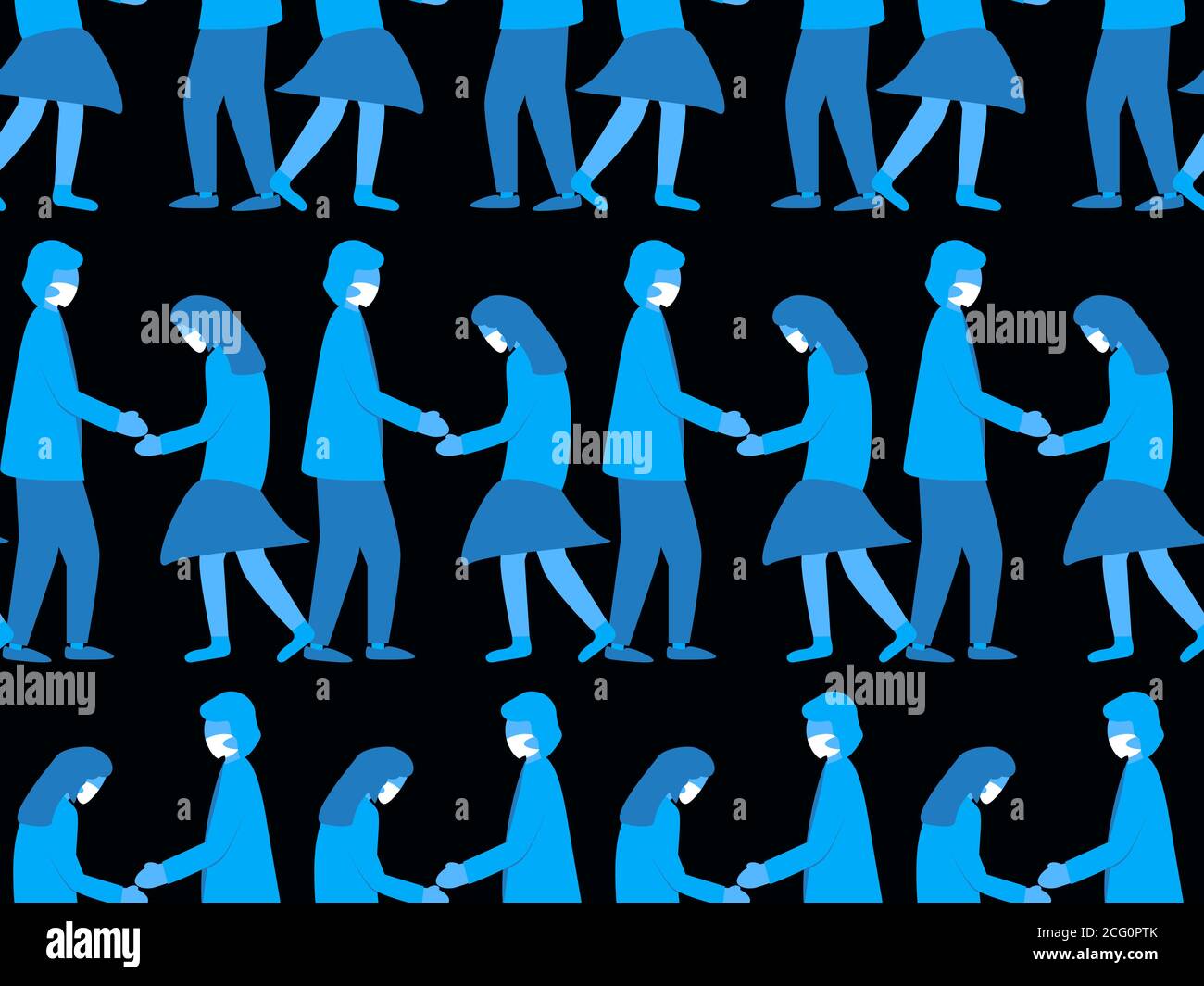 People in a white medical mask seamless pattern. Violation of social ...