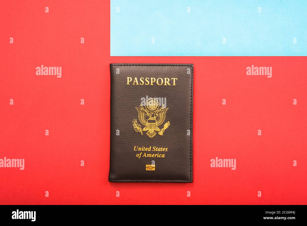 Simple image of an American passport with red and blue background Stock ...