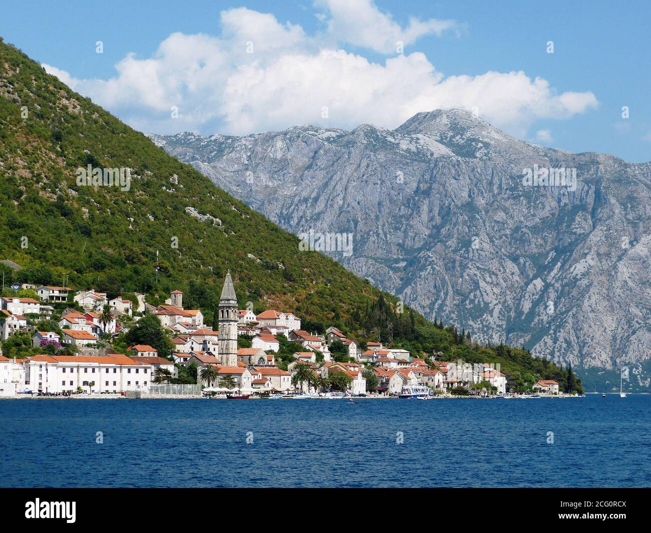 Beautiful ancient town Perast, Crna gora. Bay of Kotor (Boka Kotorska ...