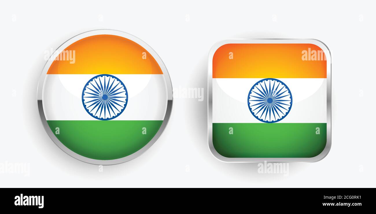 Indian flag label vector design hi-res stock photography and images - Alamy