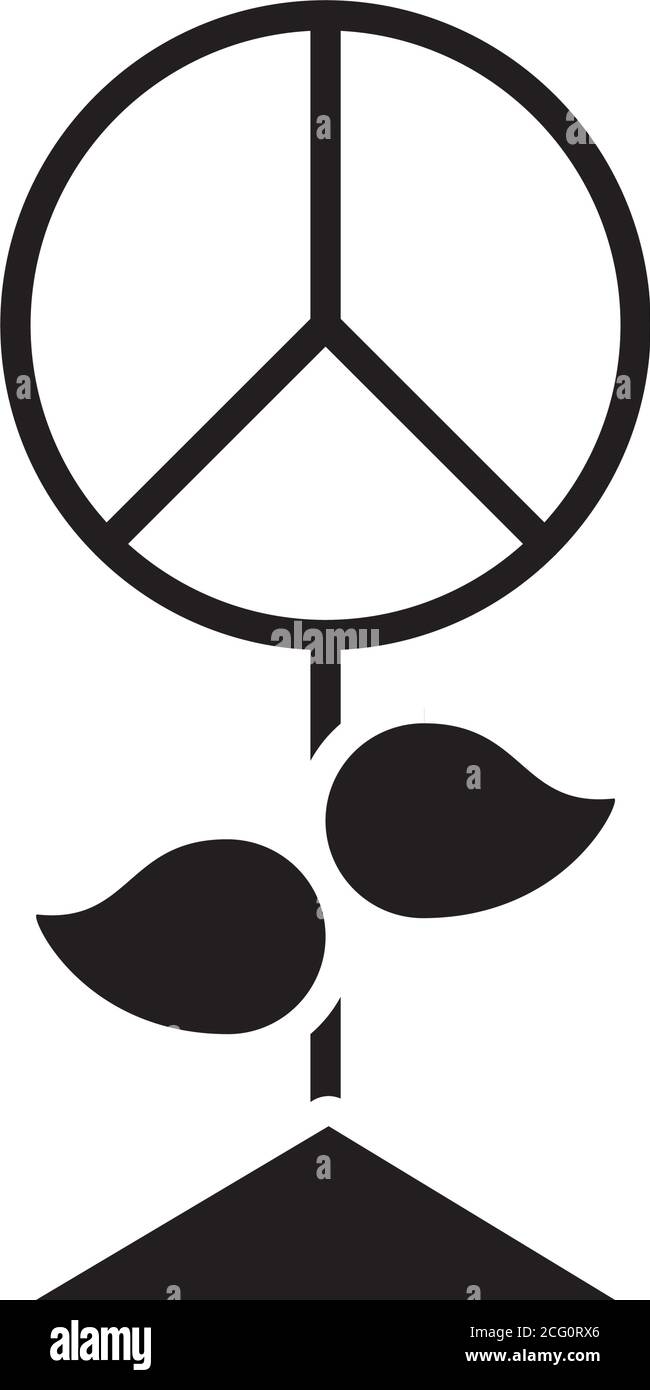 peace plant icon over white background, silhouette, vector illustration ...