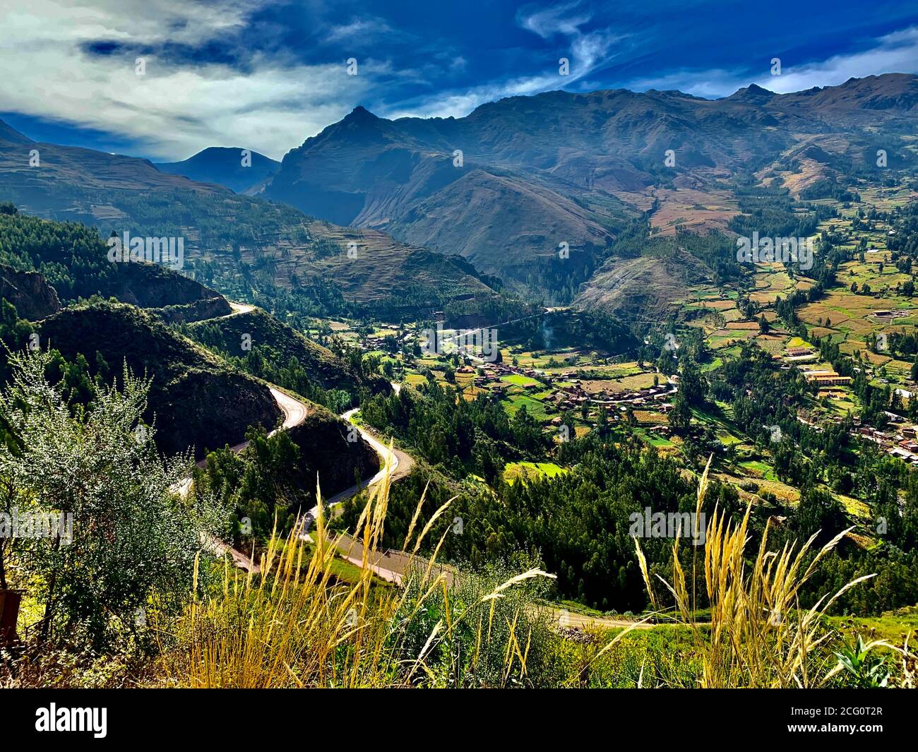 Patchwork mountains valley scenic landscape scenery hi-res stock ...