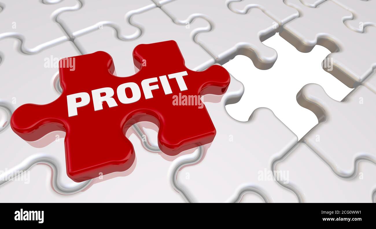 Profit. The inscription on the missing element of the puzzle. Folded ...
