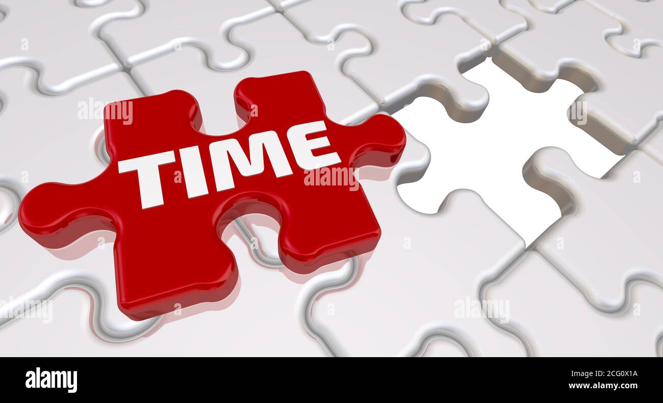 Time. The inscription on the missing element of the puzzle. Folded ...