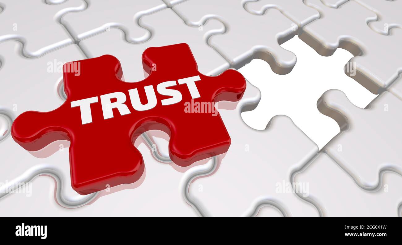 Trust. The inscription on the missing element of the puzzle. Folded ...