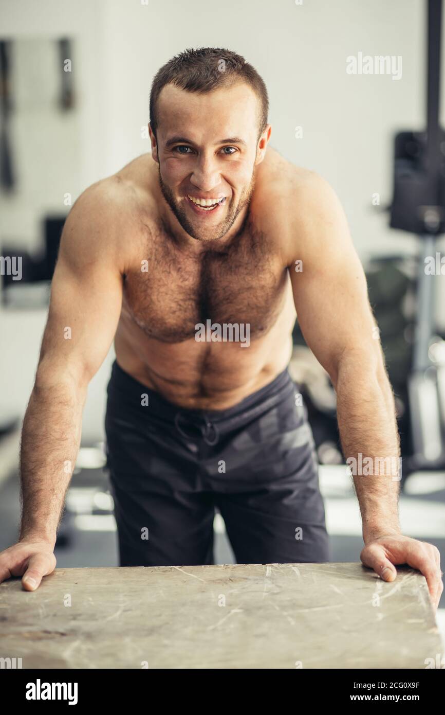 Portrait Of A Physically Fit Man In A Health Club Stock Photo - Alamy