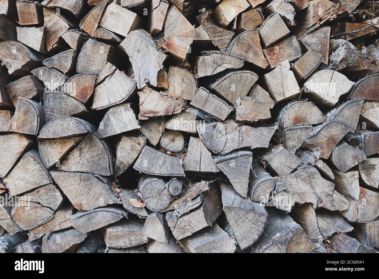 Pile of beech tree chunk firewood full frame textured effect Stock ...