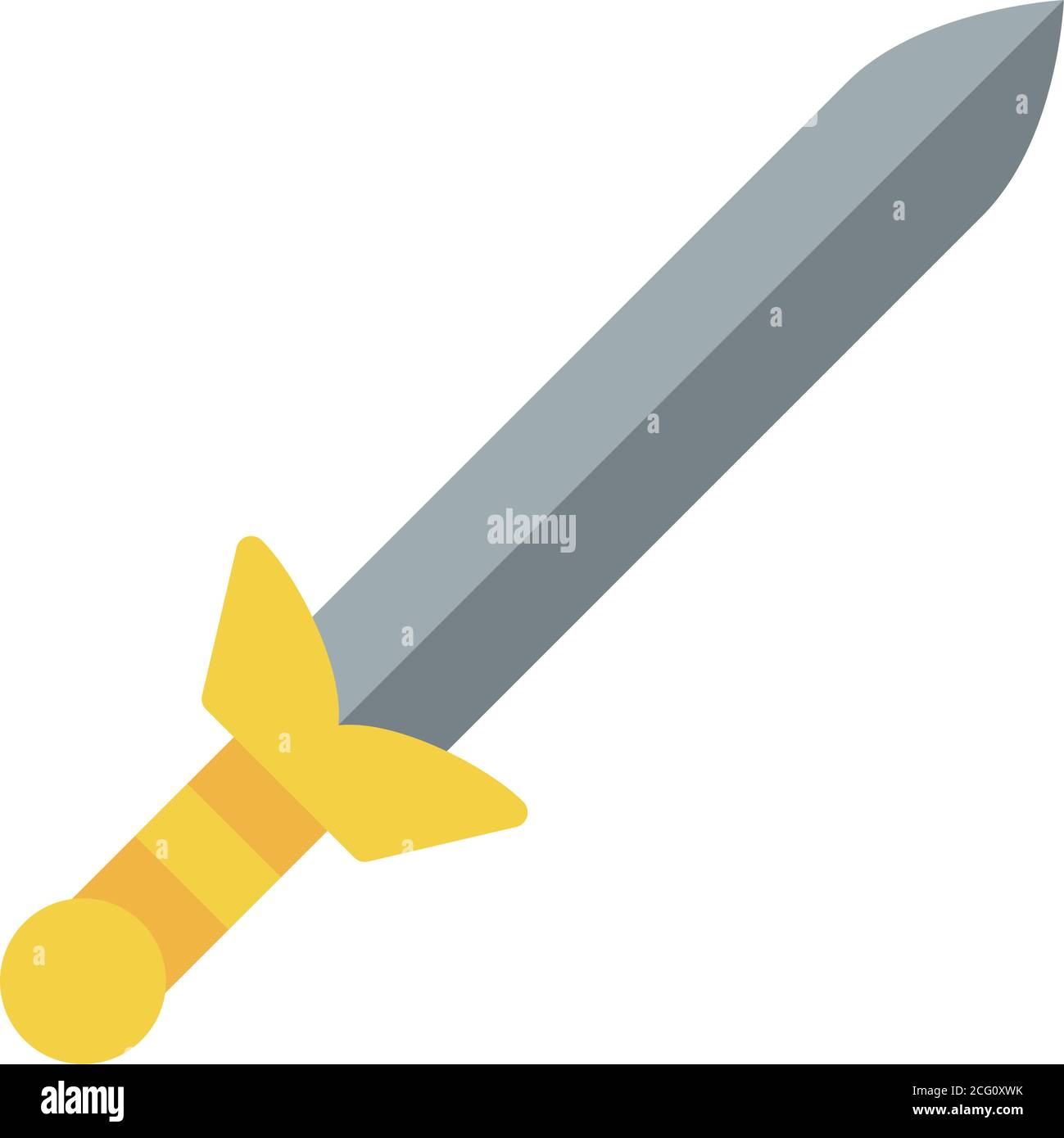 sword icon over white background, flat style, vector illustration Stock ...