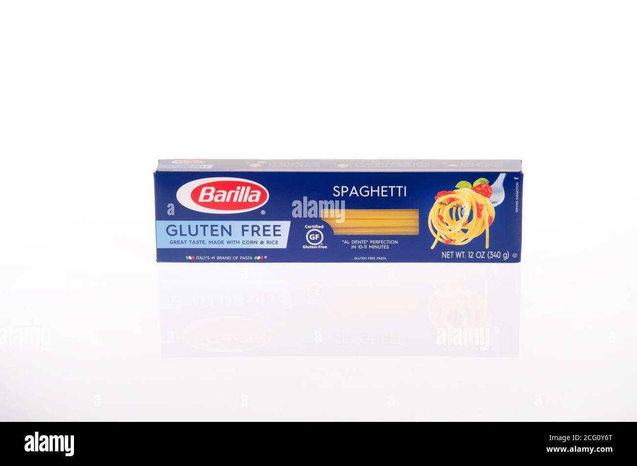 Barilla Gluten Free spaghetti pasta box Stock Photo - Alamy