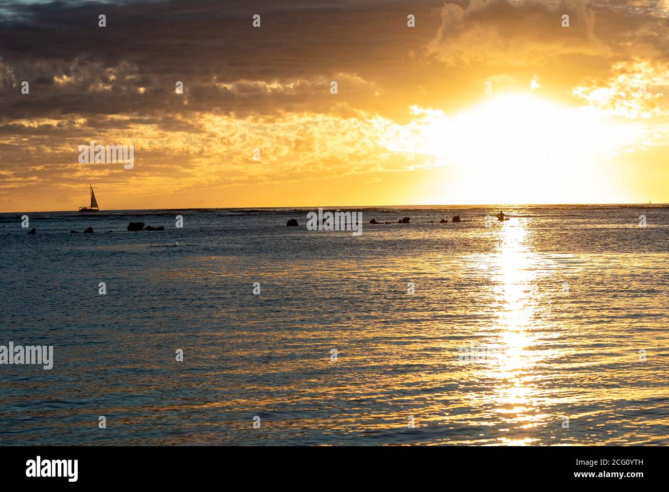 Sailing at Sunset in Honolulu, Hawaii Stock Photo - Alamy