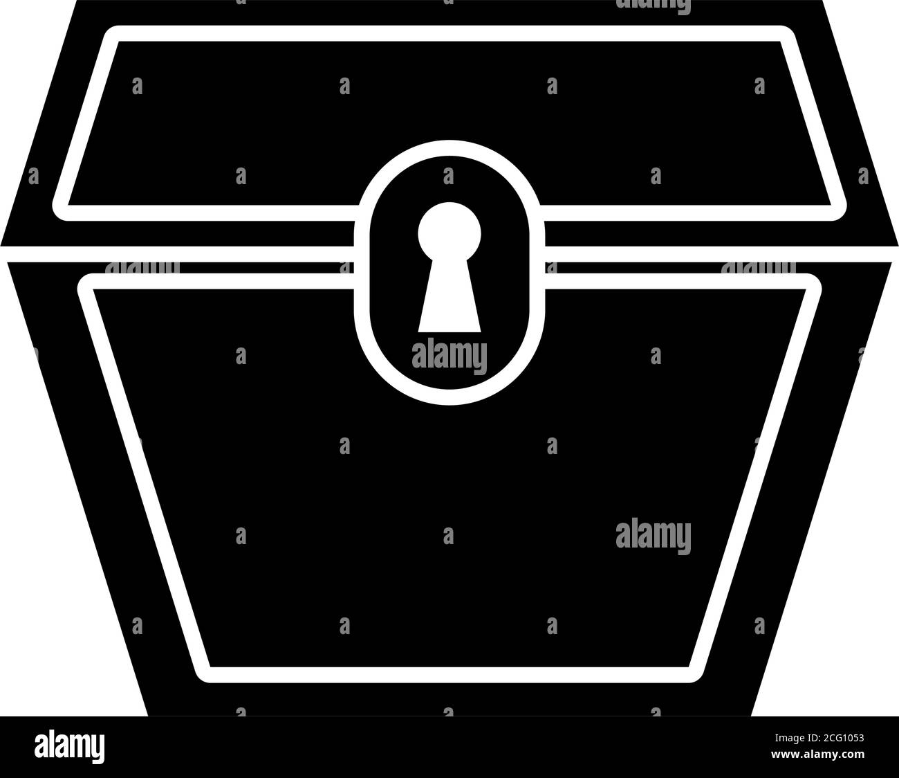 treasure box icon over white background, silhouette style, vector ...