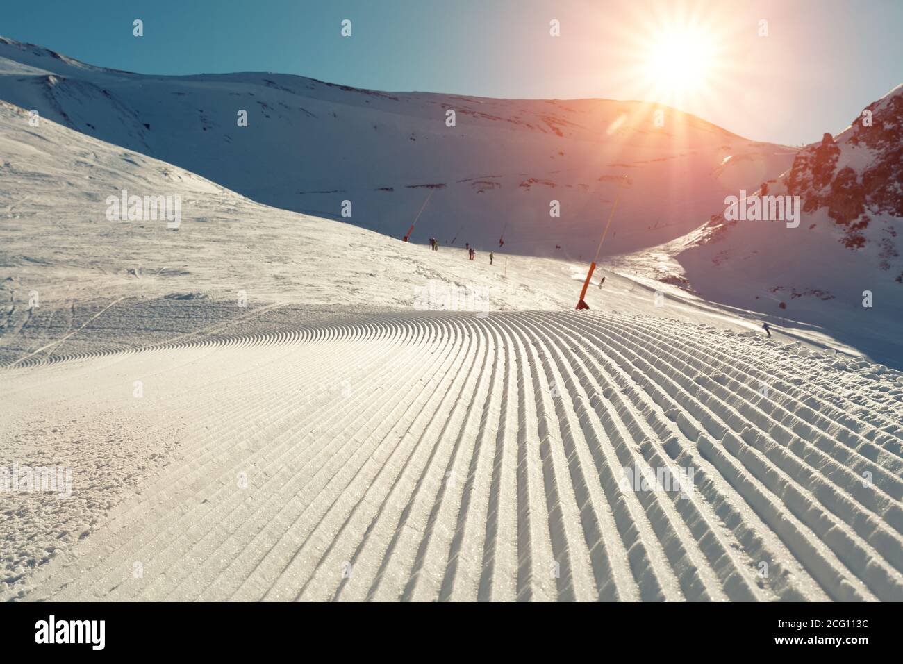 Freshly prepared ski slope hi-res stock photography and images - Alamy