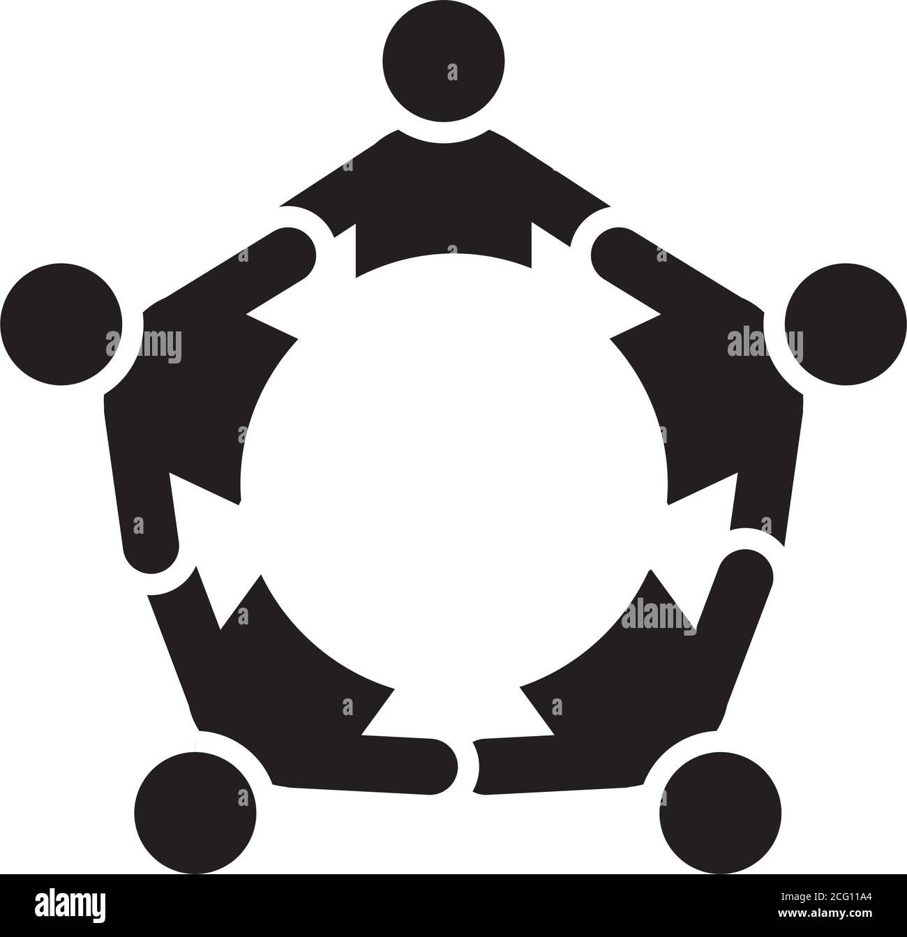circle of pictogram people icon over white background, silhouette style ...