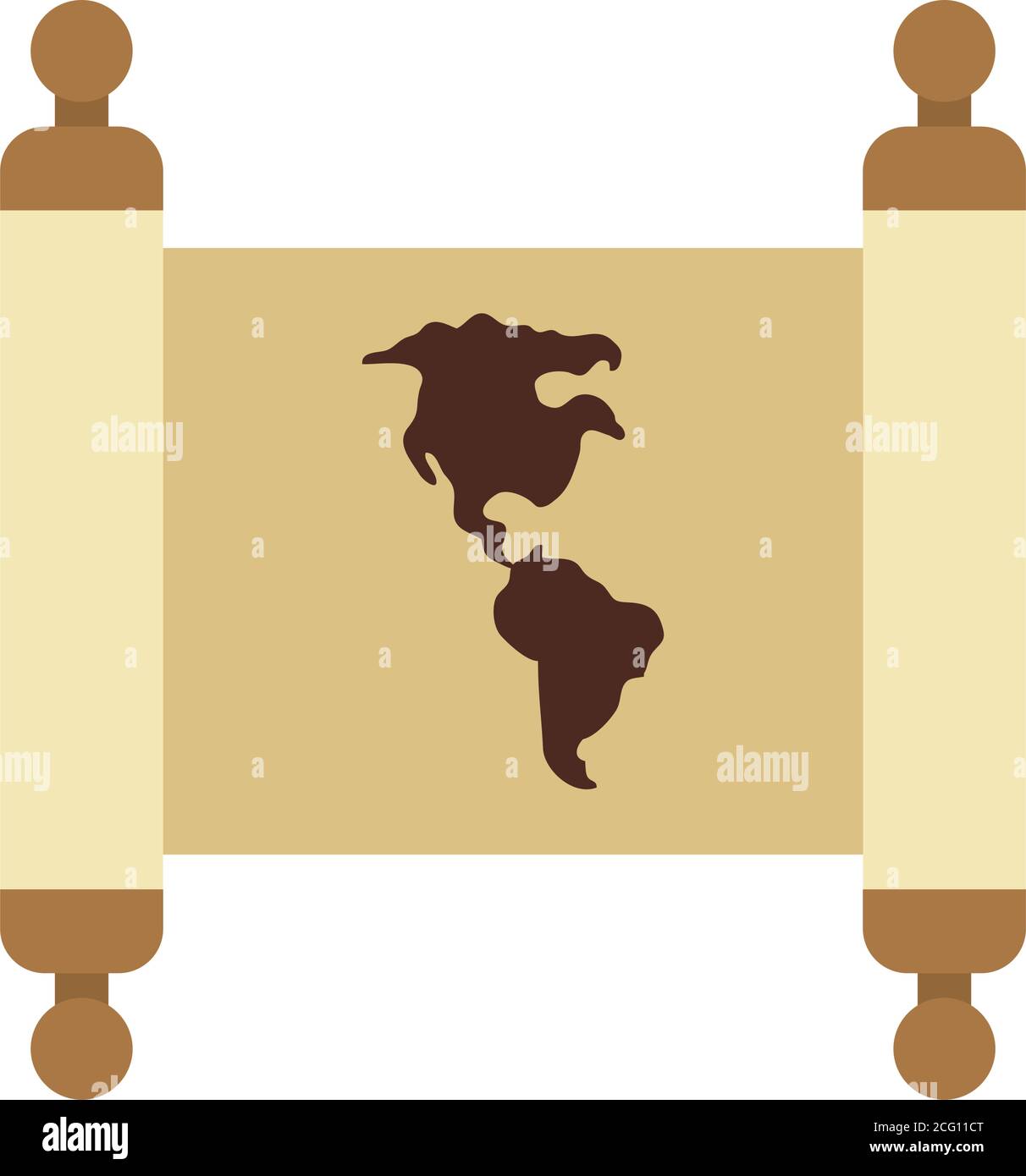 old map icon over white background, flat style, vector illustration ...