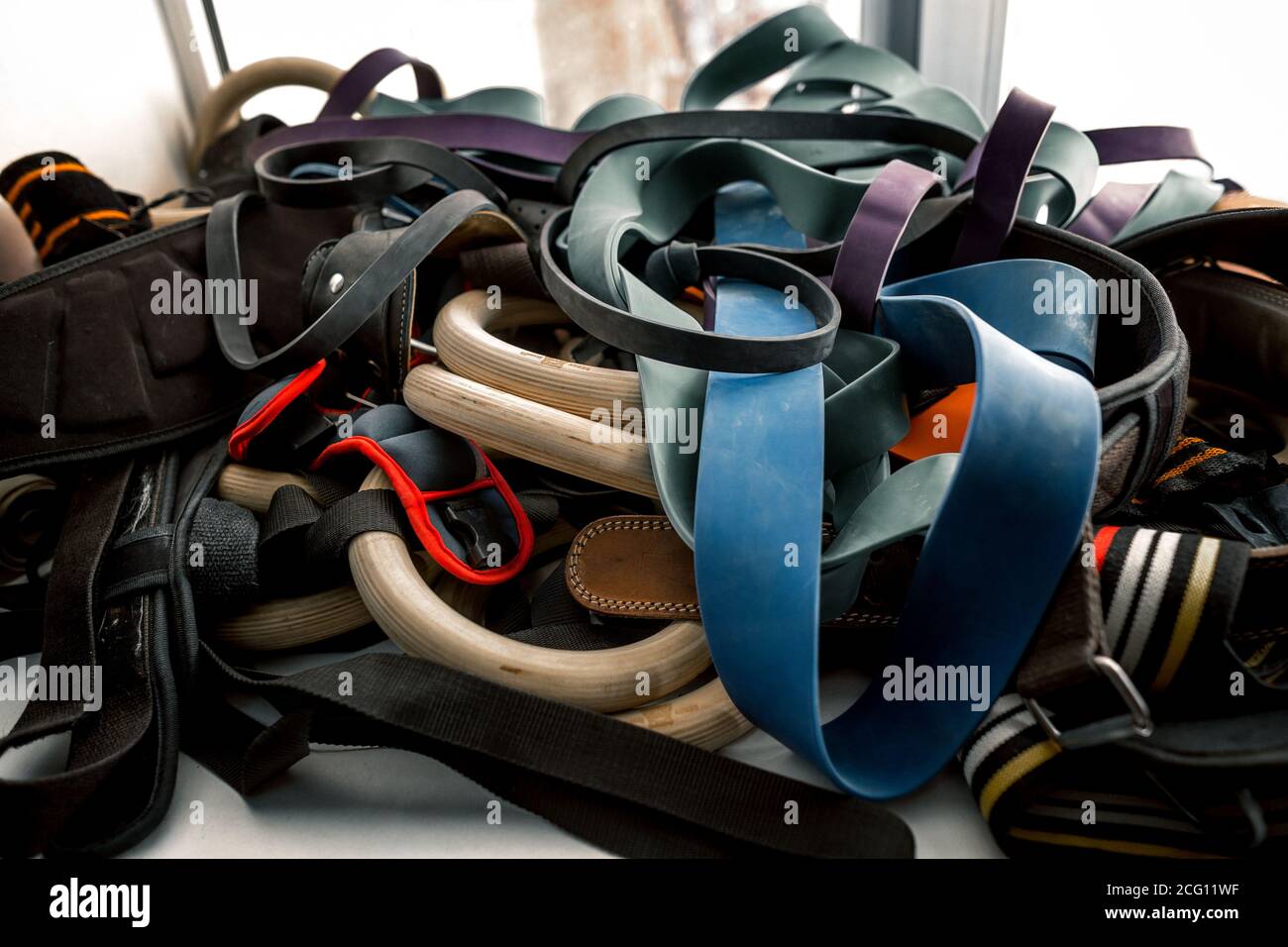 many Flexible rubber rope in various colors Stock Photo - Alamy