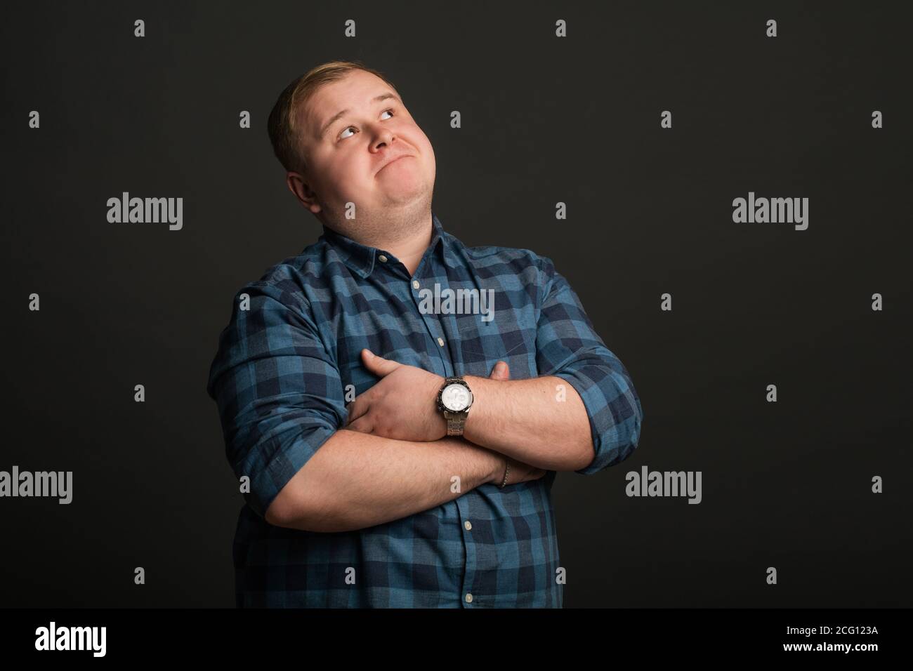 Obese man thinking hi-res stock photography and images - Alamy