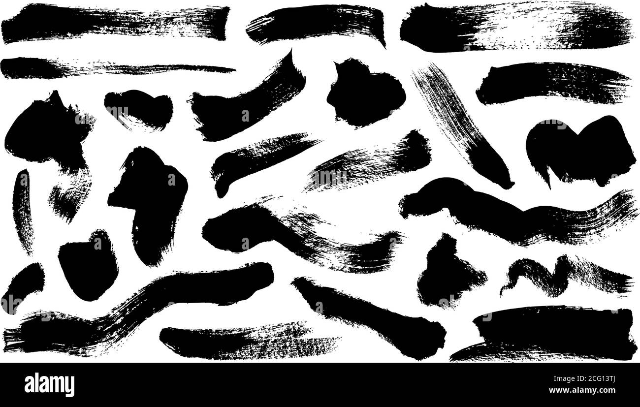 Wavy and straight brush strokes vector collection Stock Vector Image ...