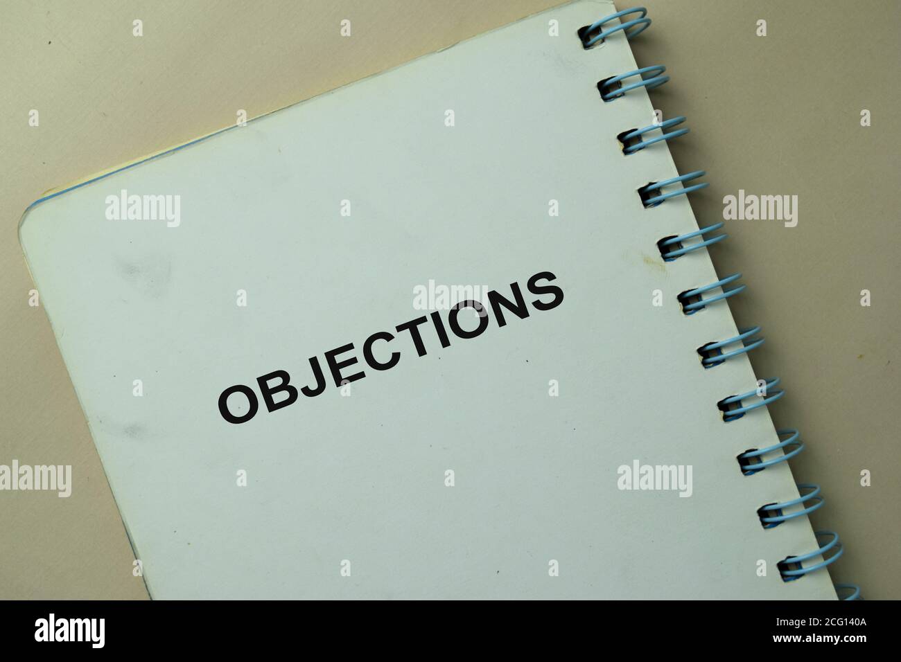 Objections write on a book isolated on office desk Stock Photo - Alamy