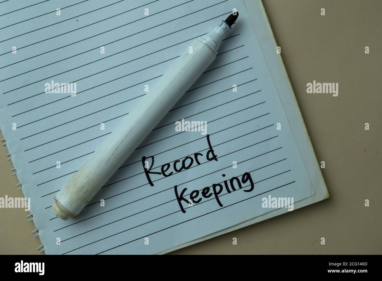 Record Keeping write on sticky notes isolated on office desk Stock ...